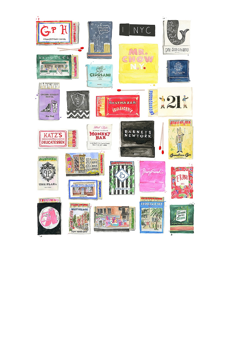 Furbish Studio NYC Collection Large Matchbook Watercolor Print | REVOLVE