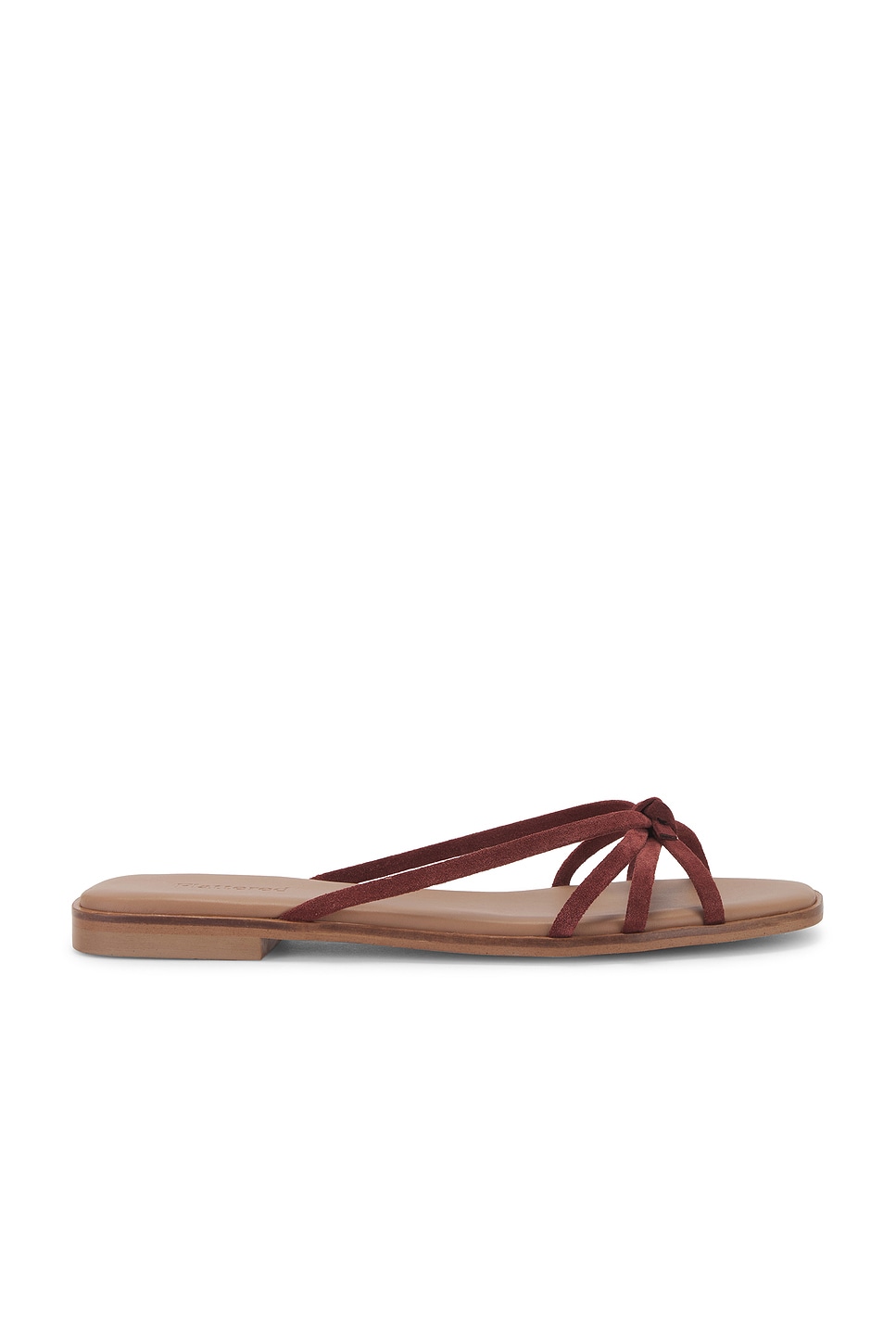 Flattered Mimosa Leather Suede Sandal in Rust | REVOLVE