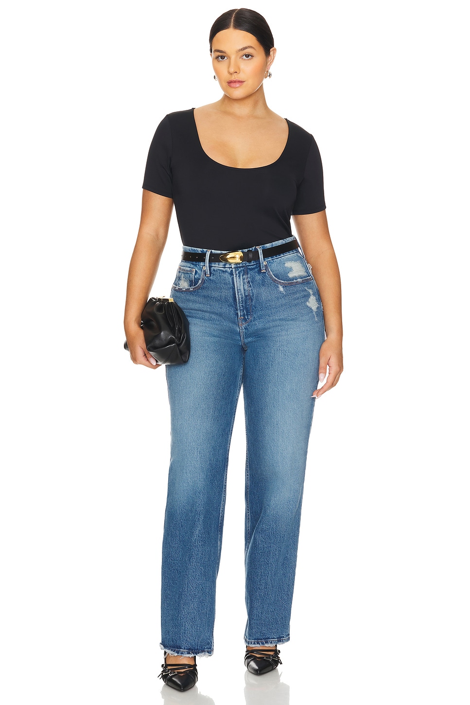 Good American GOOD 90's YOKE Jeans in Indigo633 | REVOLVE