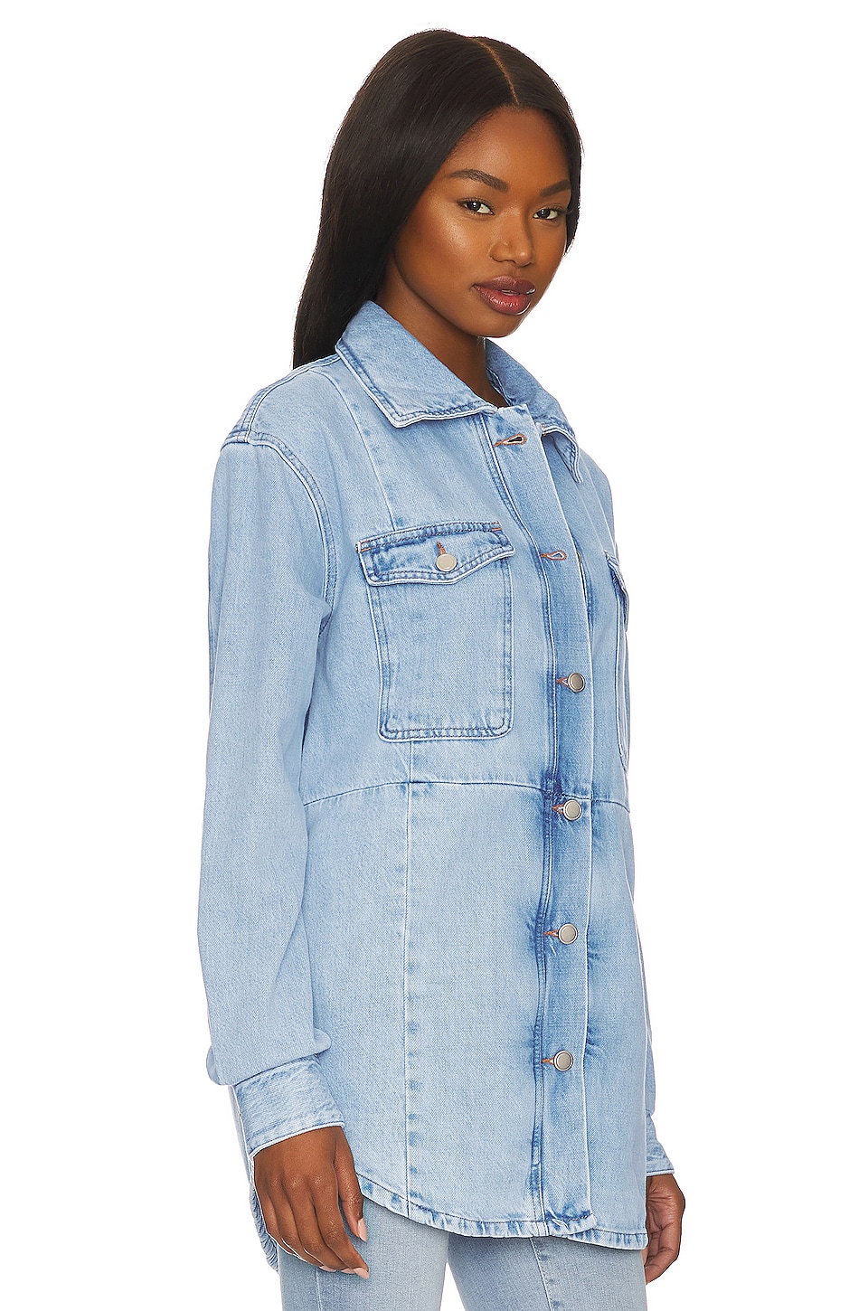 Good American Denim Redesign Shacket in Indigo279 | REVOLVE