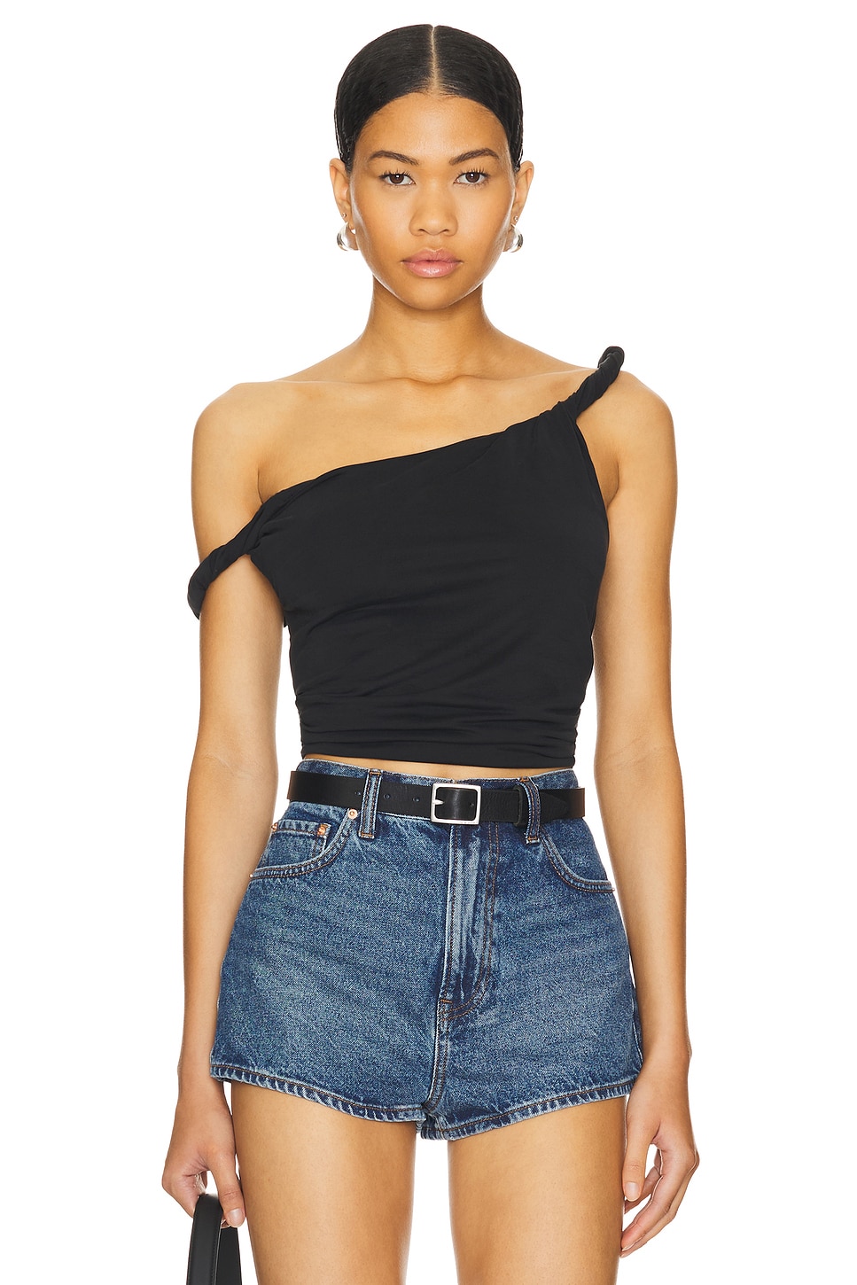 Good American Twist Tee in Black001 | REVOLVE