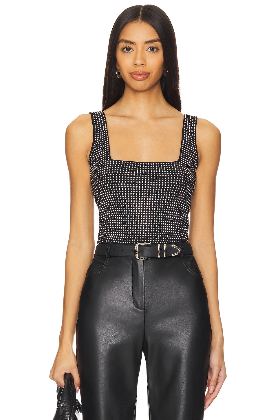 Good American Crystal Tank in Black001 | REVOLVE