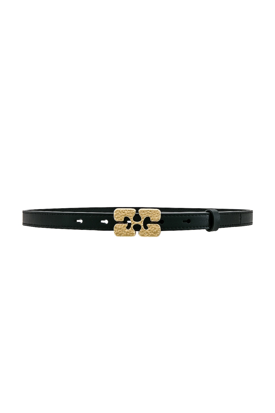 Ganni Logo Metal Belt in Black | REVOLVE