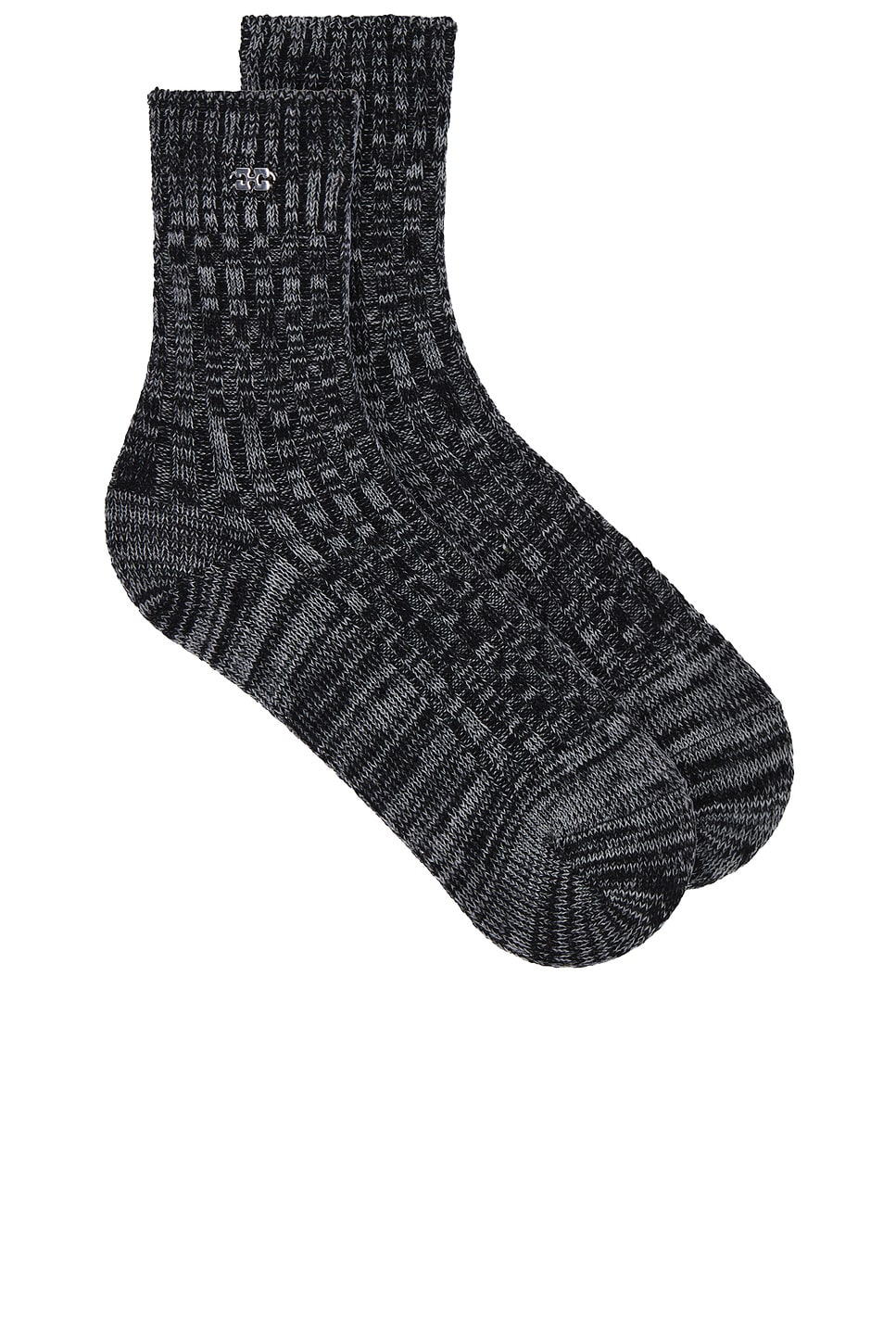 Ganni Ribbed Socks in Ebony Melange | REVOLVE
