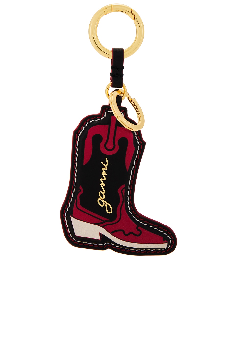 Ganni Western Boot Keyring in Racing Red | REVOLVE