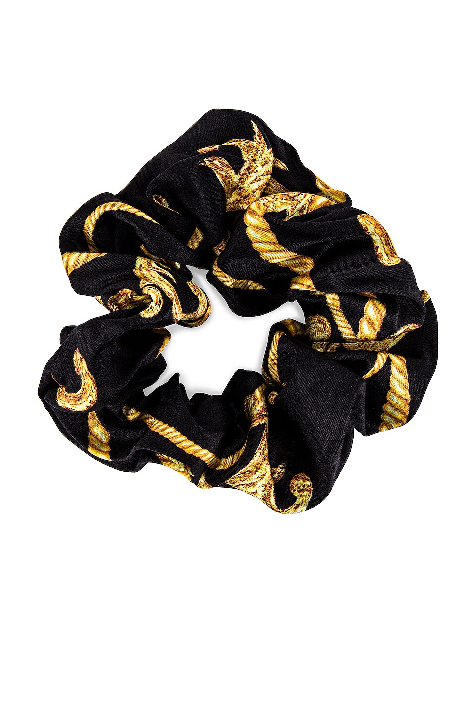Ganni Silk Stretch Scrunchie in Black | REVOLVE