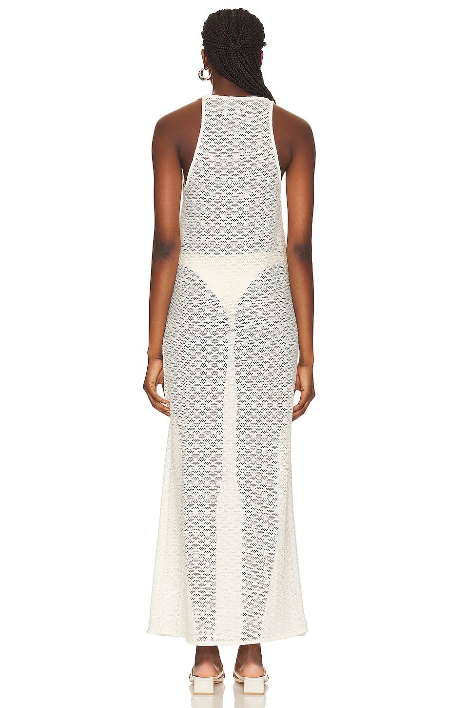 Ganni Mesh Lace Maxi Dress in Egret | REVOLVE