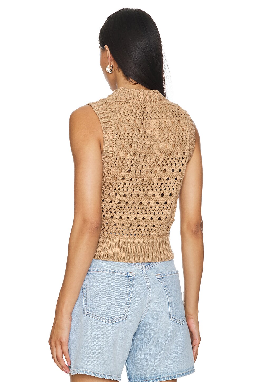 Ganni Cotton Rope Short Vest in Tiger's Eye | REVOLVE