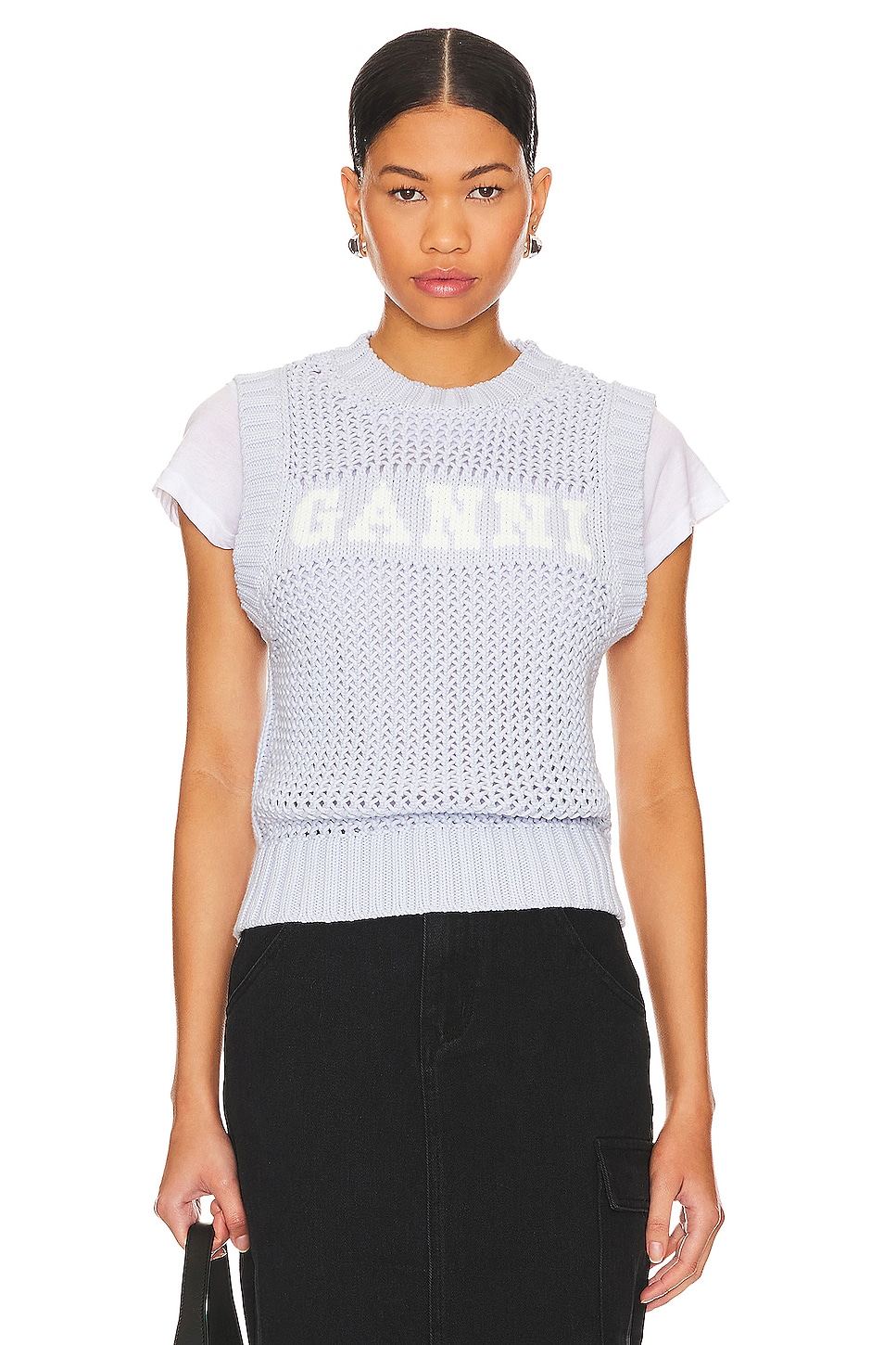 Ganni Rope Vest in Powder Blue | REVOLVE