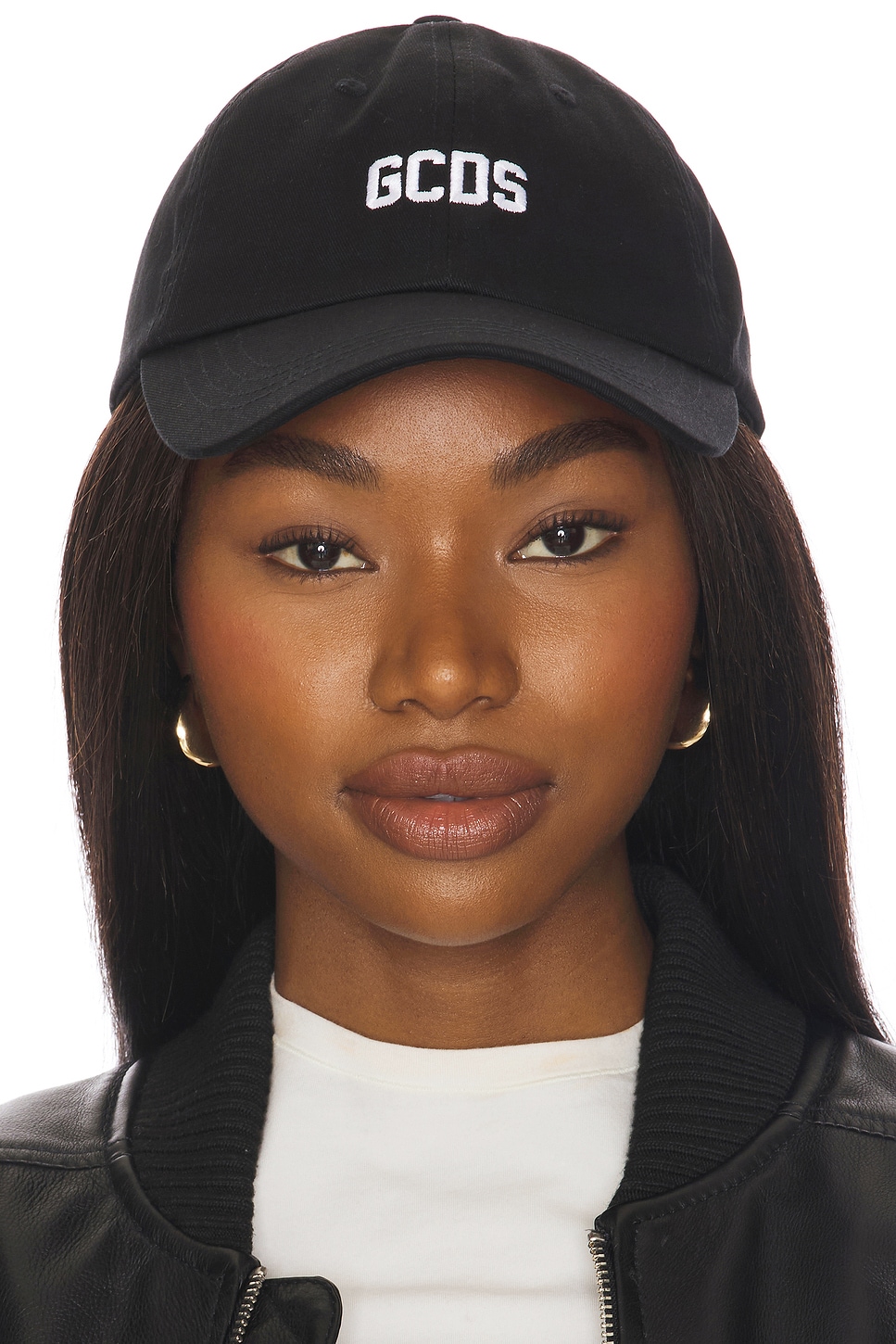 GCDS Essential Baseball Hat in Black | REVOLVE