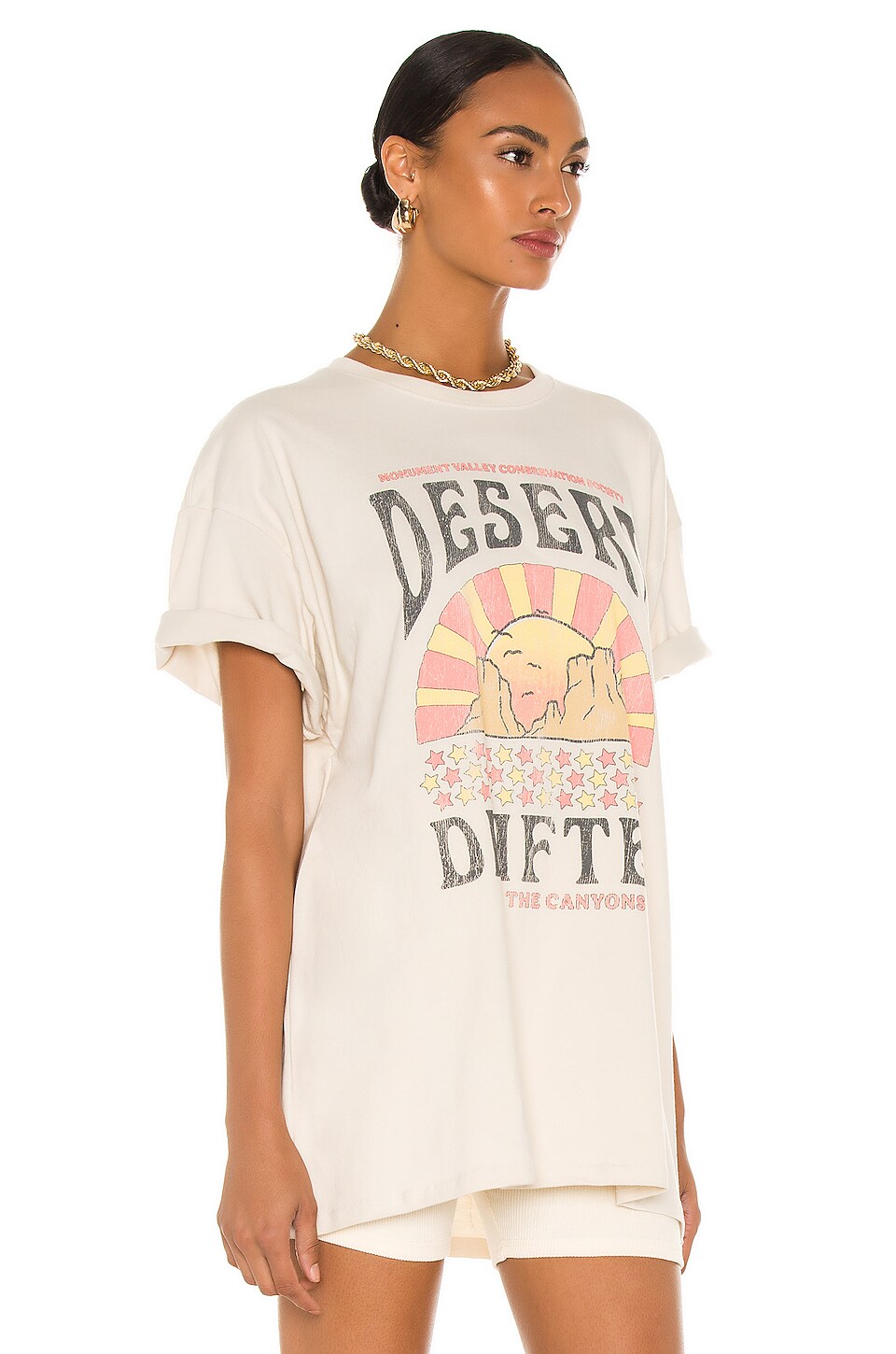 Girl Dangerous Desert Drifter Tee Dress in Antique White | REVOLVE