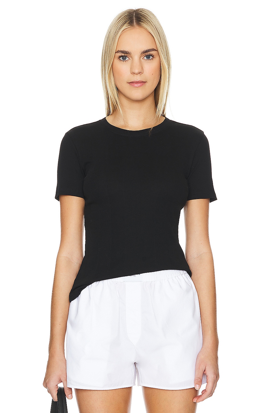 Goldie Cotton Rib Tee in Black | REVOLVE