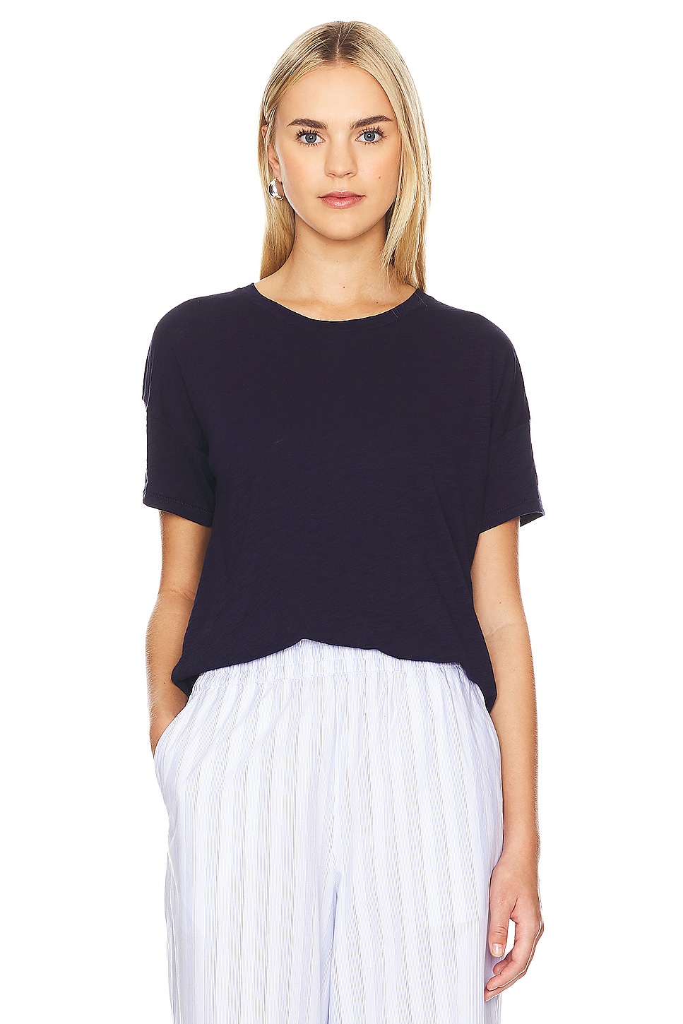 Goldie Drop Shoulder Tee Top in Navy | REVOLVE