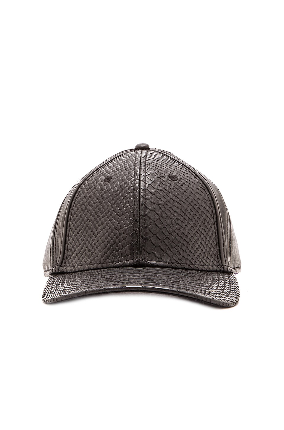 Gents Co. Luxe Embossed Viper Leather Hat in Black | REVOLVE