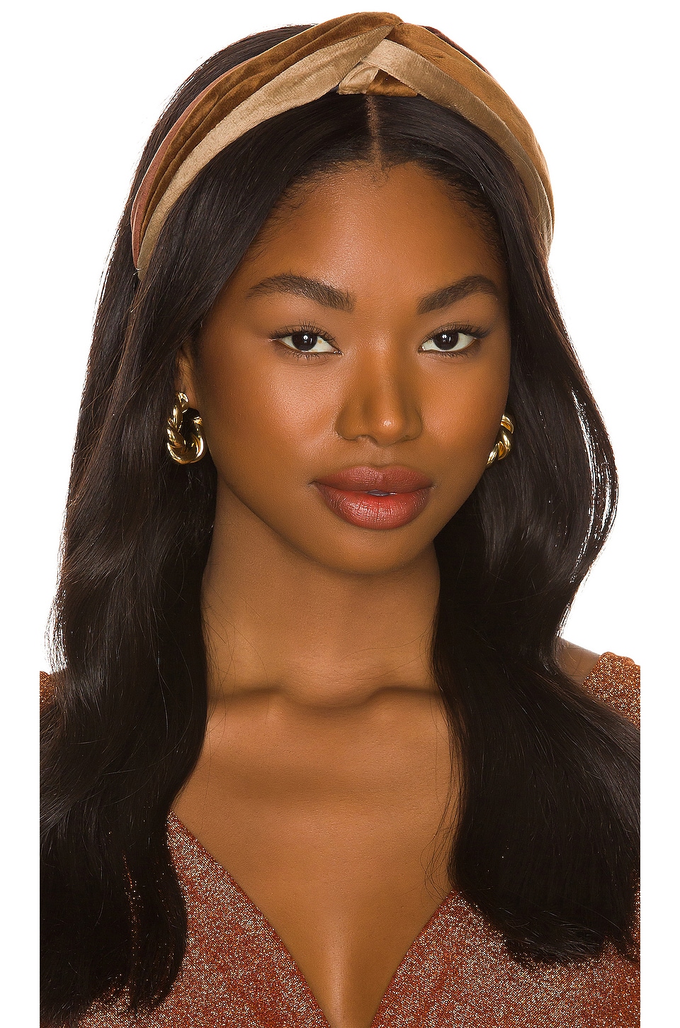 Genie by Eugenia Kim Deanna Headband in Beige & Camel & Rust | REVOLVE