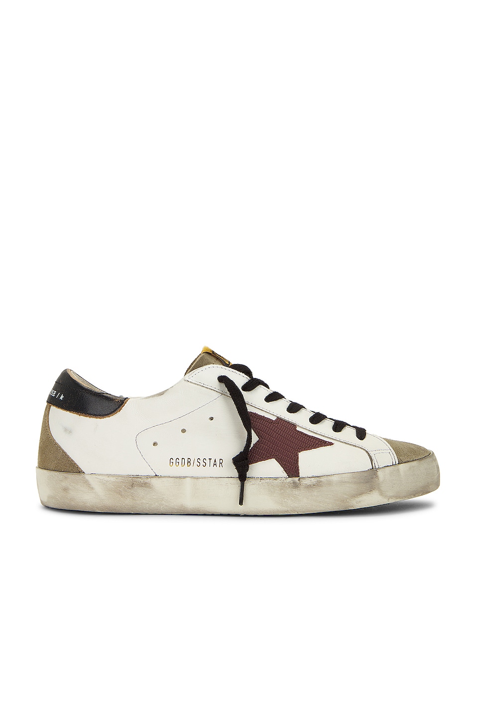 Golden Goose Super Star Shoe in White, Taupe, Bordeaux, & Black | REVOLVE