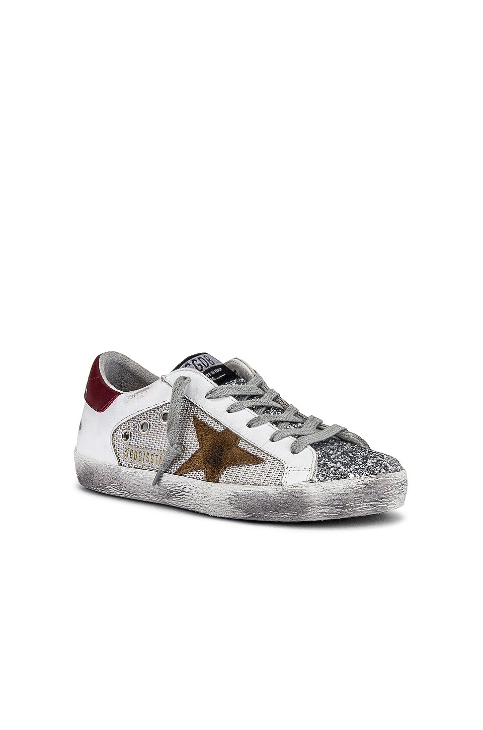 Golden Goose Superstar Sneaker in White, Tobacco & Red | REVOLVE