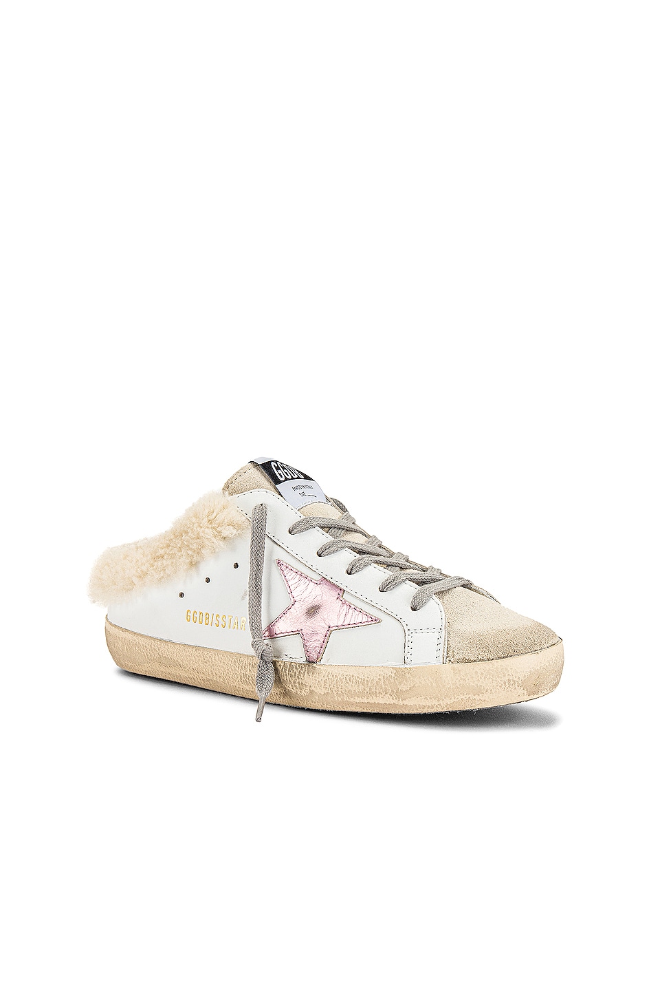 Golden Goose Superstar Sabot Shearling Sneaker in White, Seedpearl ...