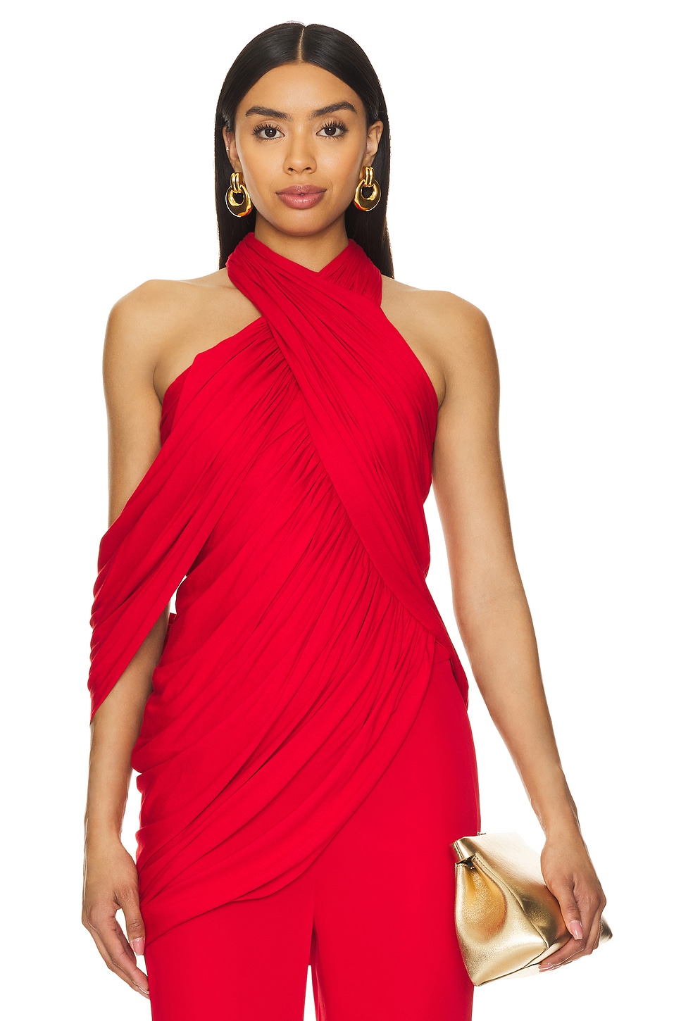 Gaurav Gupta Dimension Draped Top in Red | REVOLVE