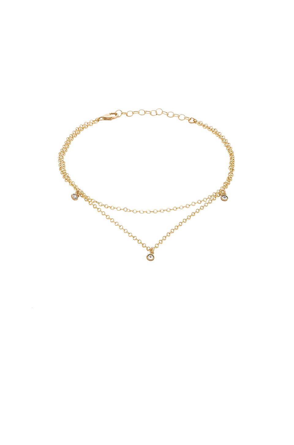EIGHT by GJENMI JEWELRY x REVOLVE Three Bezel Double Anklet in Gold ...