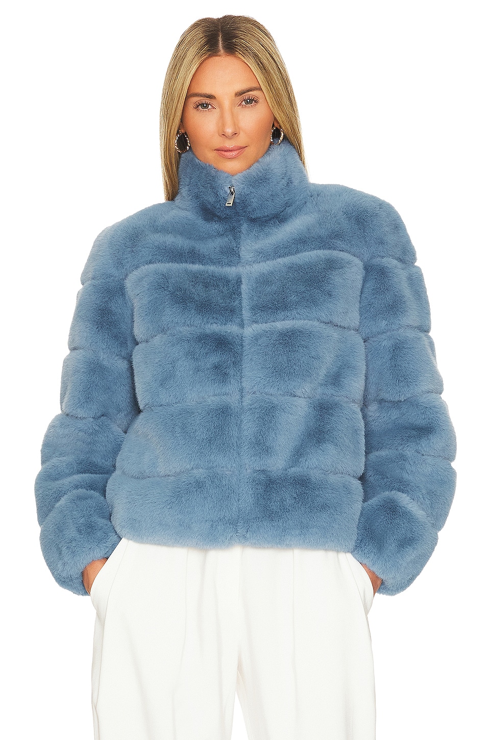 Generation Love Jodi Faux Fur Jacket in Denim Blue | REVOLVE