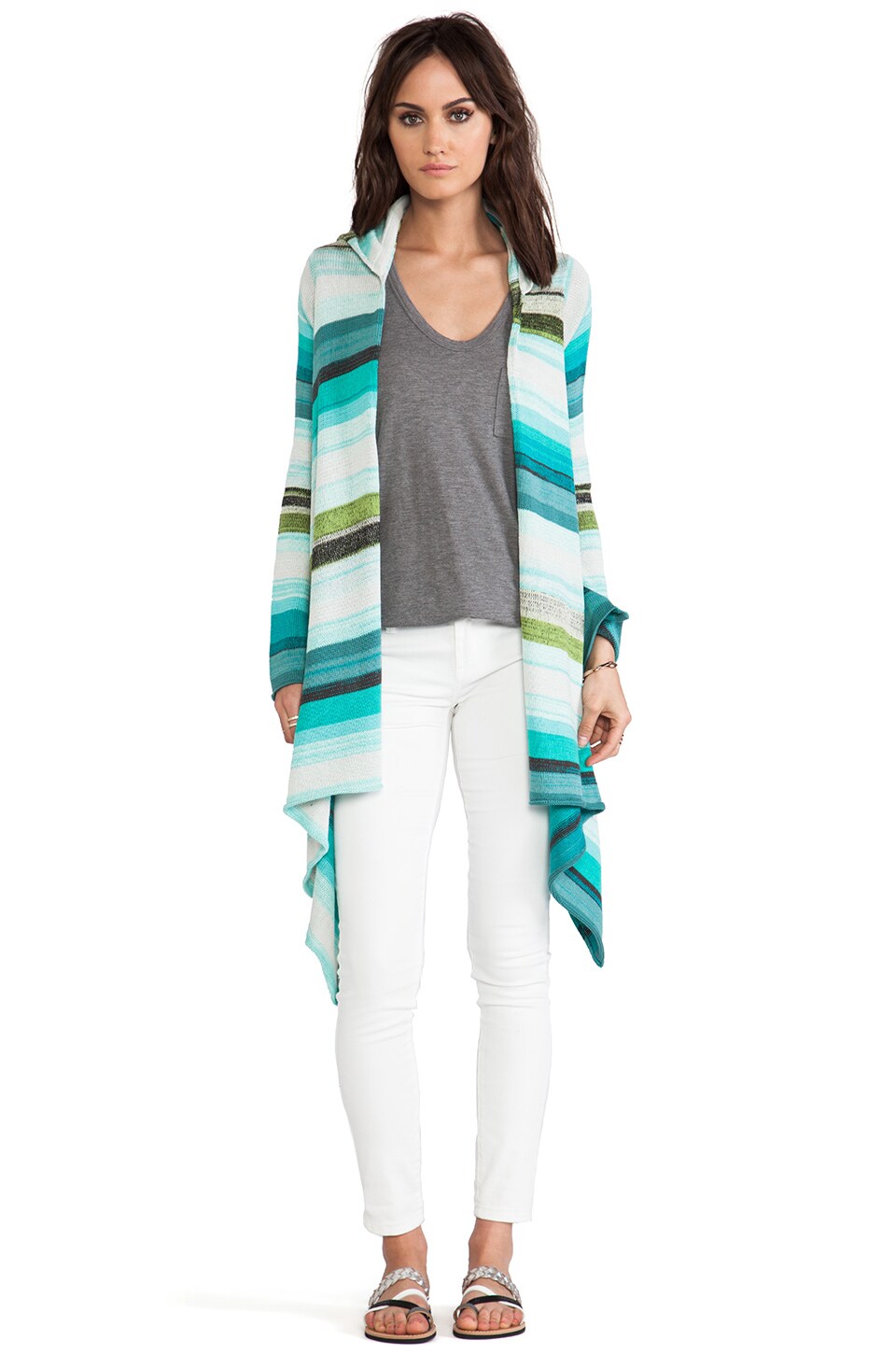 Goddis Leona Wrap Sweater in Mermaid Treasure | REVOLVE
