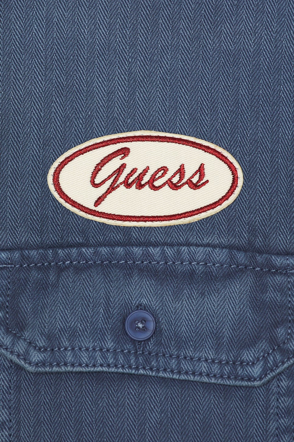 Guess Originals Vintage Patch Work Shirt in Pennant Blue | REVOLVE