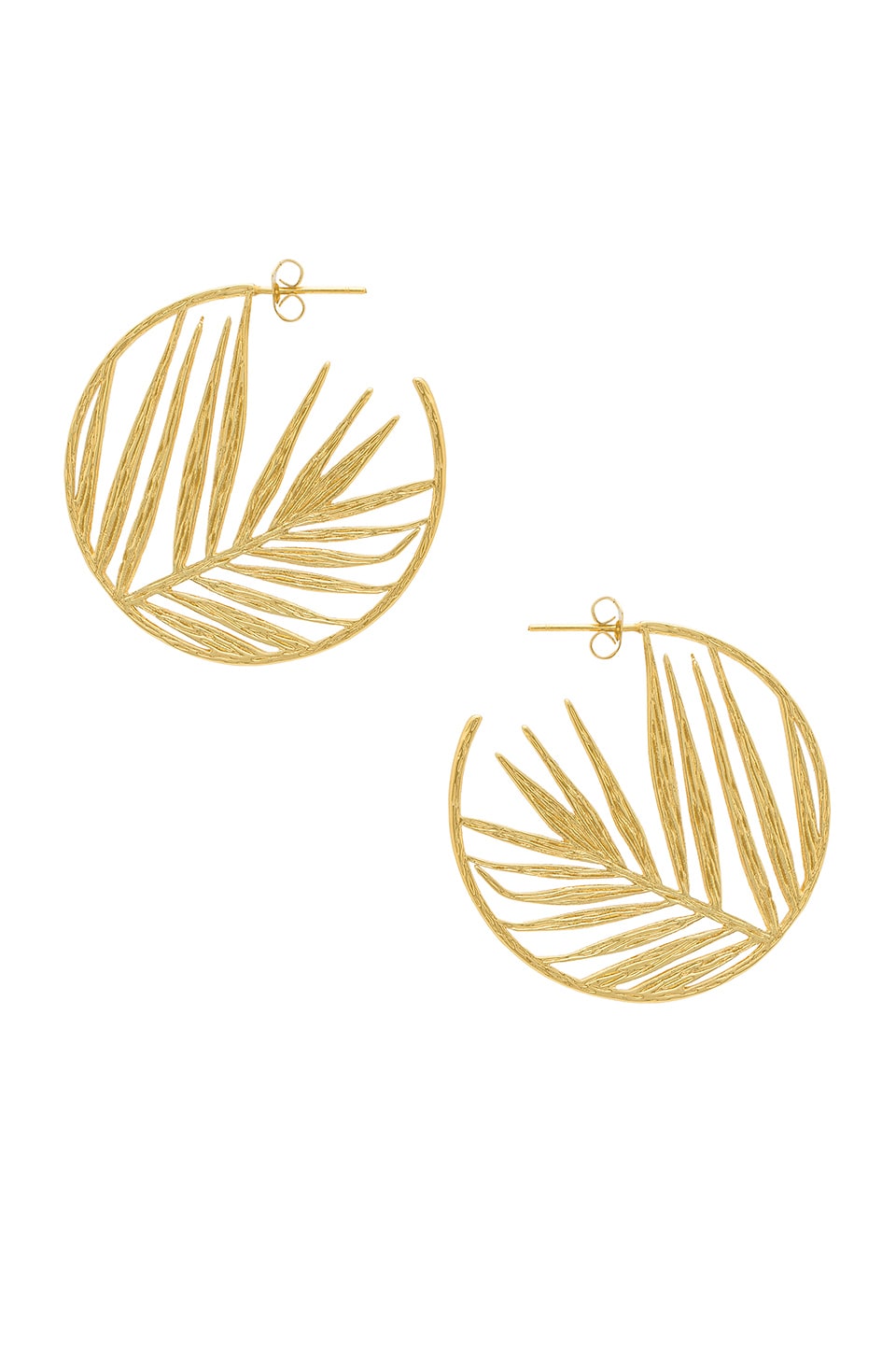 gorjana Palm Profile Hoops in Gold | REVOLVE