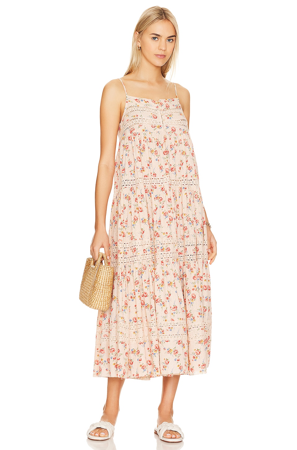 The Great Serenade Dress in Pale Pink Kerchief Rose Print | REVOLVE