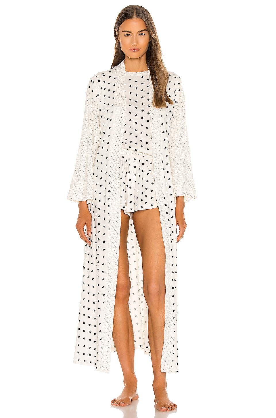 The Great Robe in Washed White Mix Dot | REVOLVE