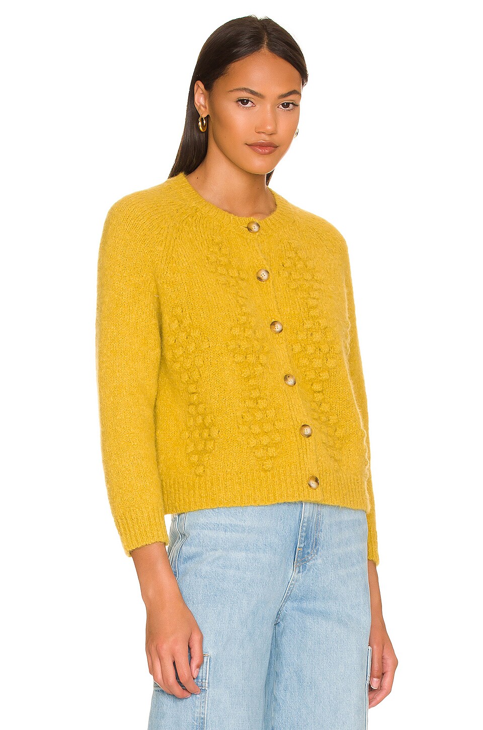 The Great Diamond Bobble Cardigan in Bright Daisy | REVOLVE