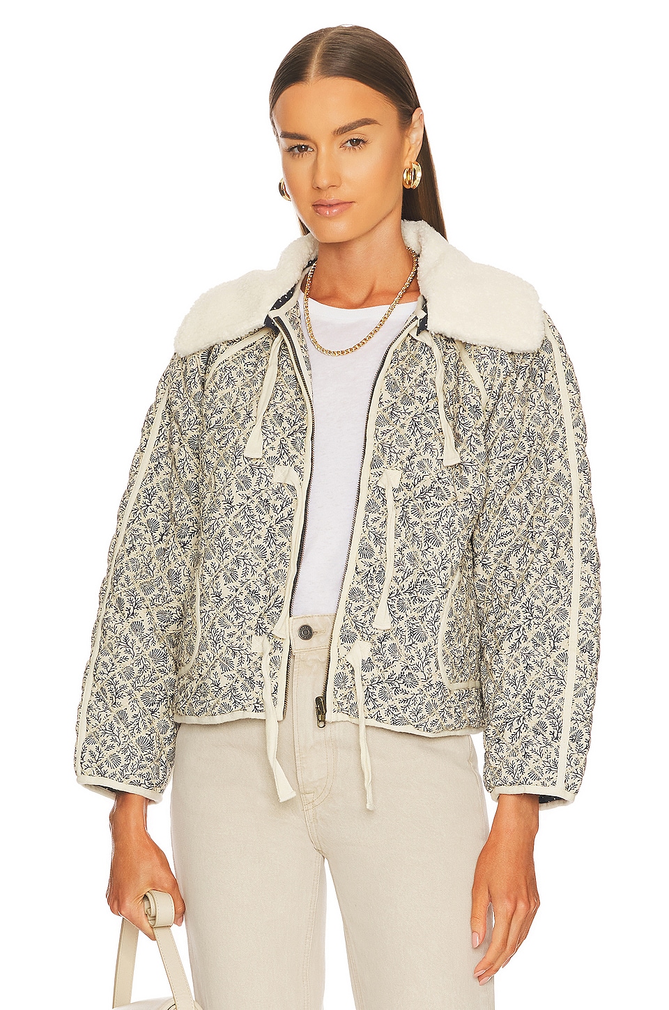 The Great Reversible Quilted Puffer Jacket in Feather Grass Block | REVOLVE