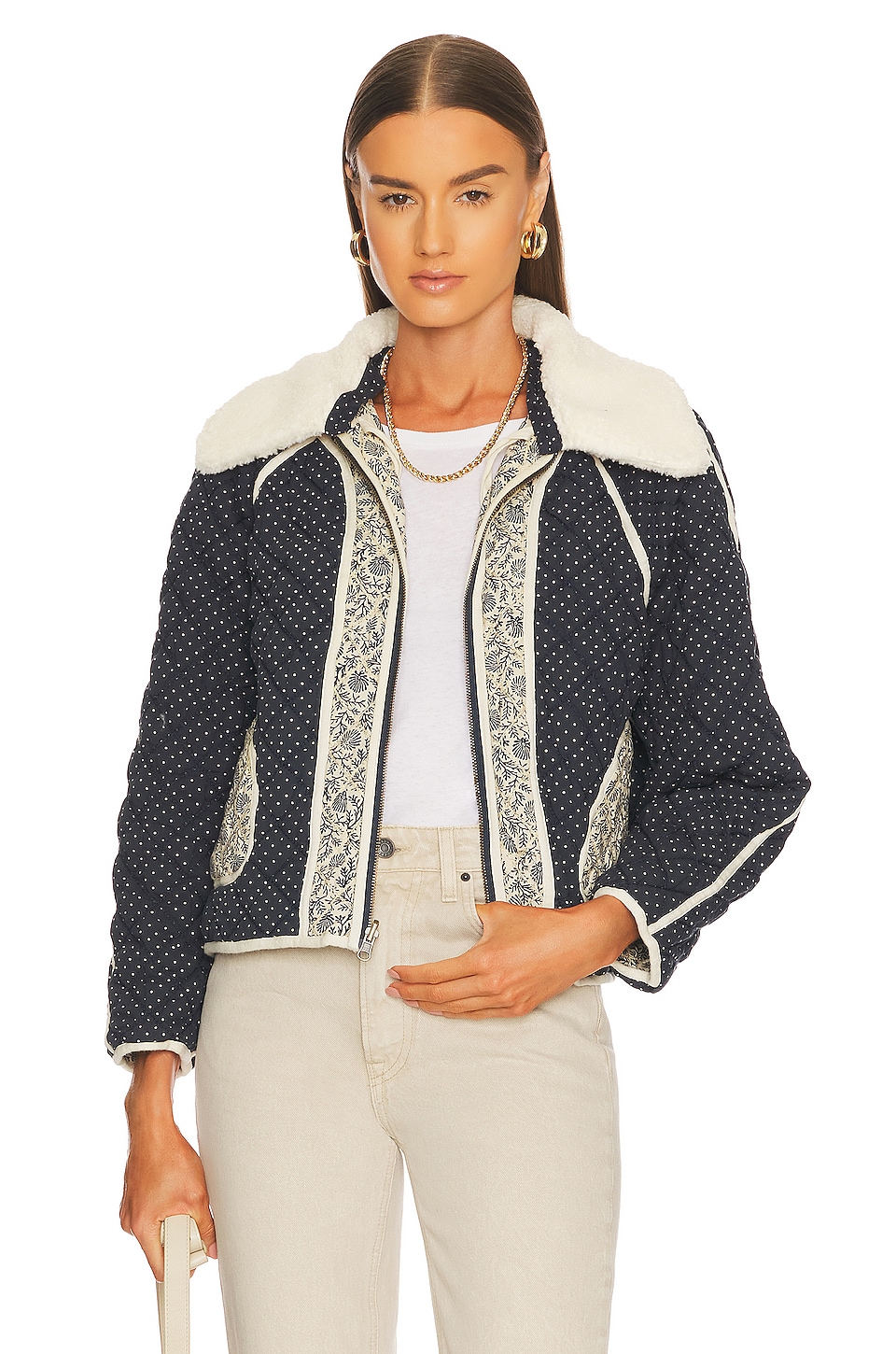 The Great Reversible Quilted Puffer Jacket in Feather Grass Block | REVOLVE