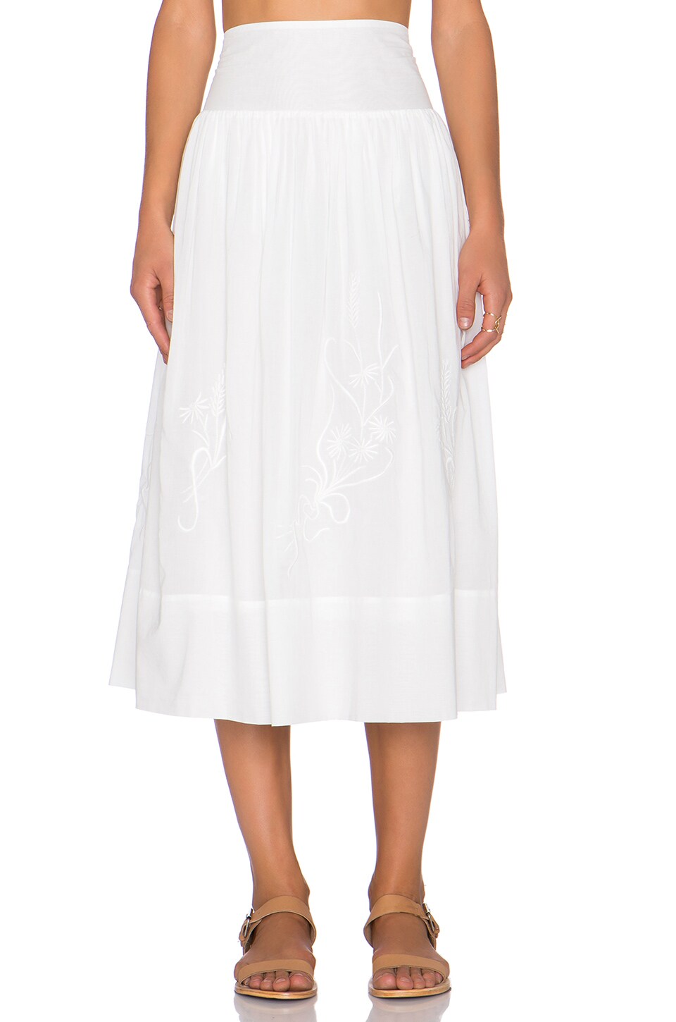 The Great The Tea Length Opera Skirt in White | REVOLVE