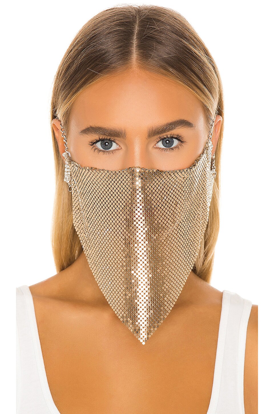 GRLFRND Face Mask in Gold Chainmail | REVOLVE