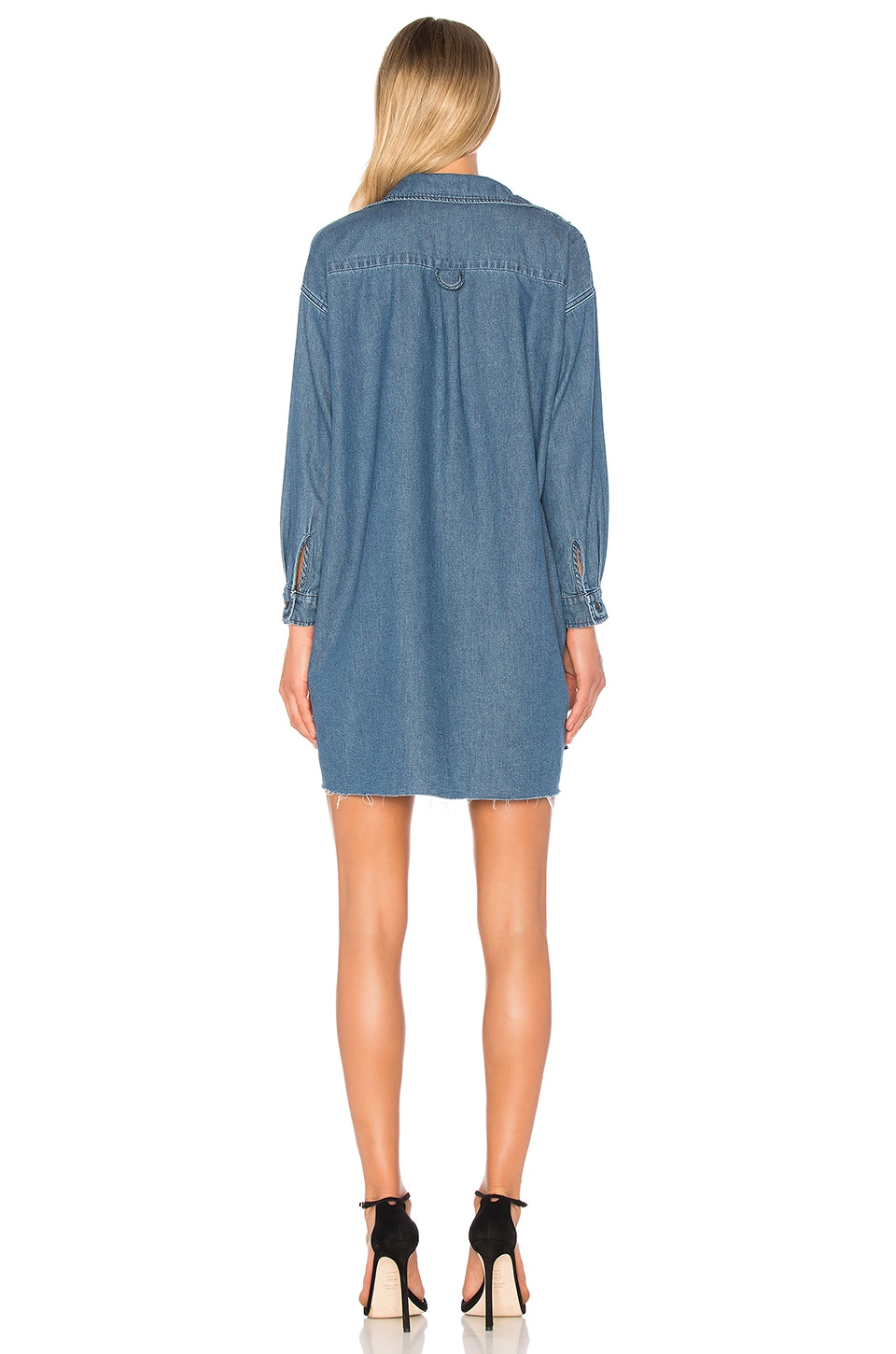 GRLFRND Shaun Boyfriend Shirt Dress in Moody Blues | REVOLVE