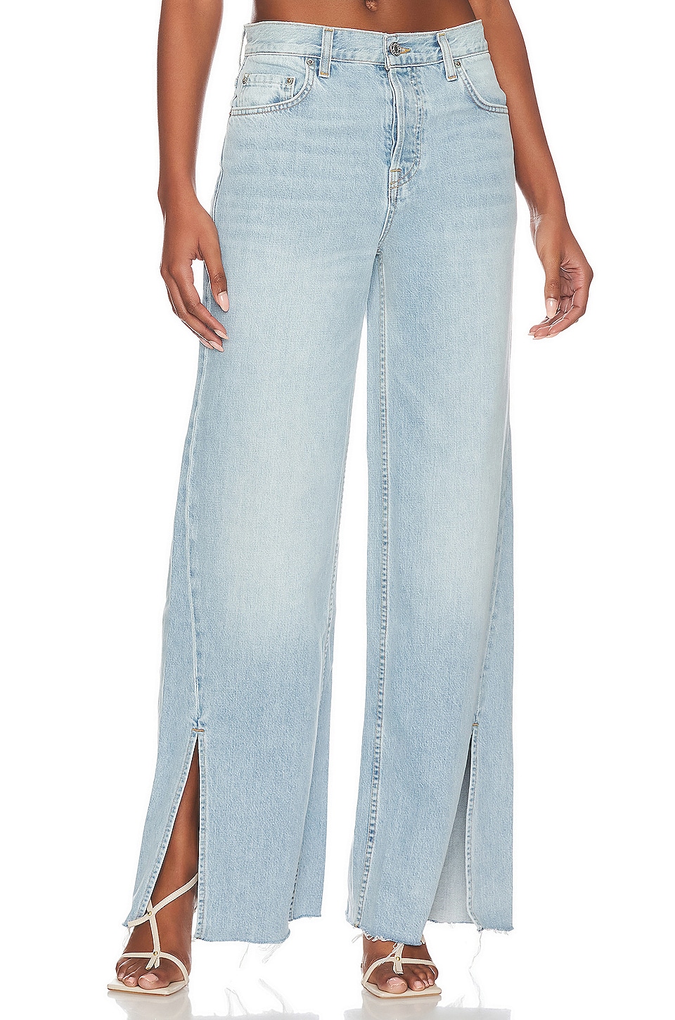 GRLFRND Markie Extra Wide Low Rise Jeans with Slit in Dolores Park ...