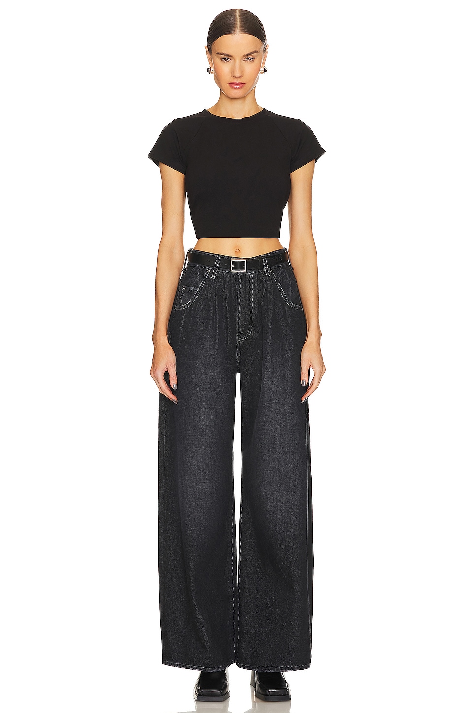 GRLFRND Chloe High Rise Pleated Wide Leg in Fulton | REVOLVE