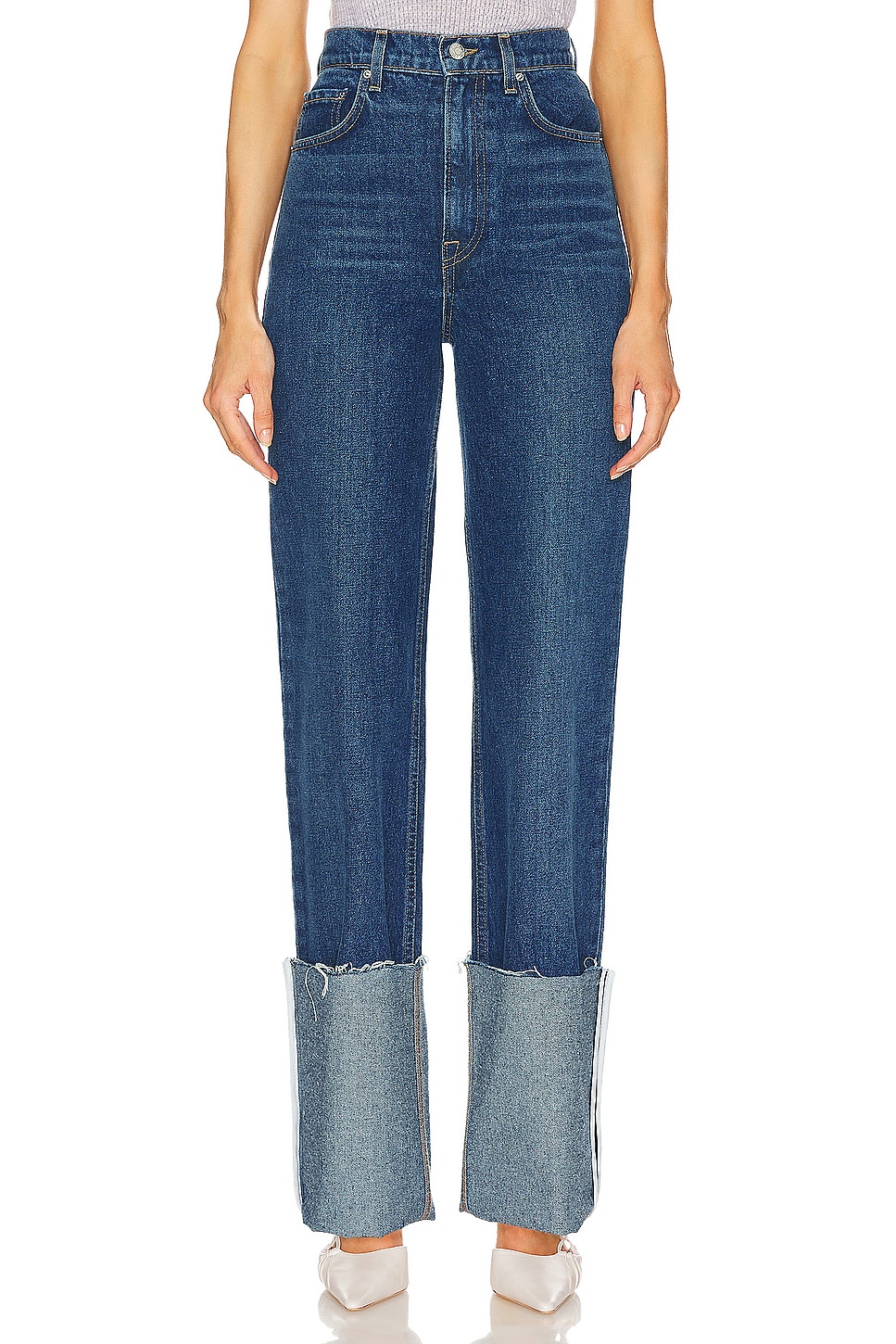 GRLFRND Sienna High Rise Big Cuff Jean in Broadway | REVOLVE