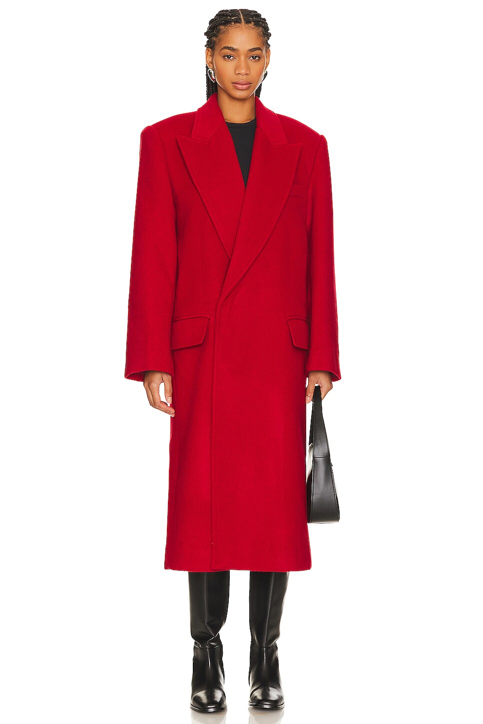 GRLFRND Bronte Oversized Coat in Deep Red | REVOLVE