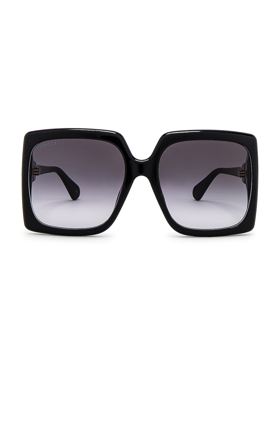 Gucci GAFAS DE SOL OVERSIZE SQUARE FORK en Shiny Black & Grey Gradient ...