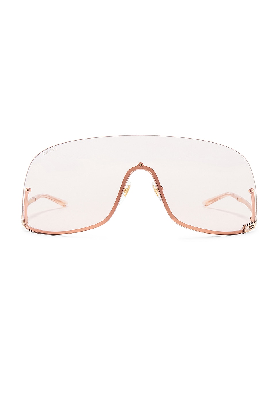 Gucci Wrap Mask Sunglasses in Rose Gold | REVOLVE