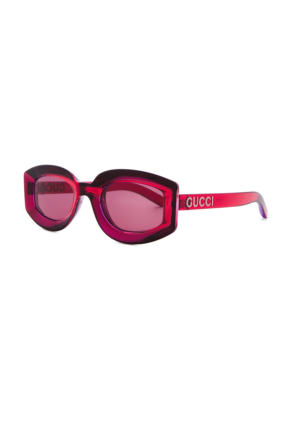 Gucci Sunset Boulevard Sunglasses in Red & Violet | REVOLVE