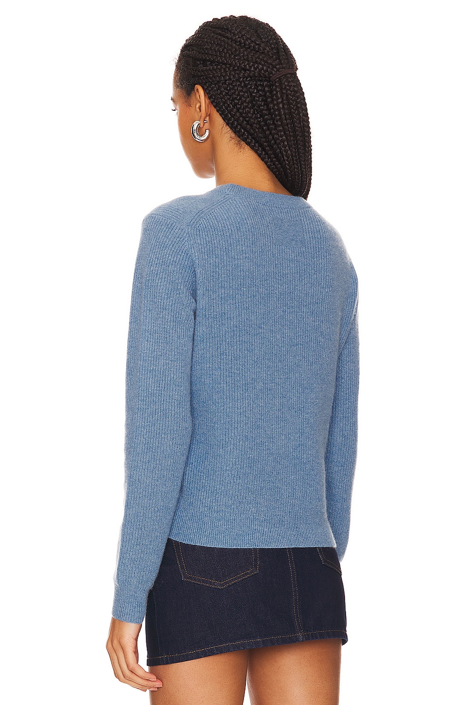Guest In Residence Light Rib Crew Sweater in Denim Blue | REVOLVE