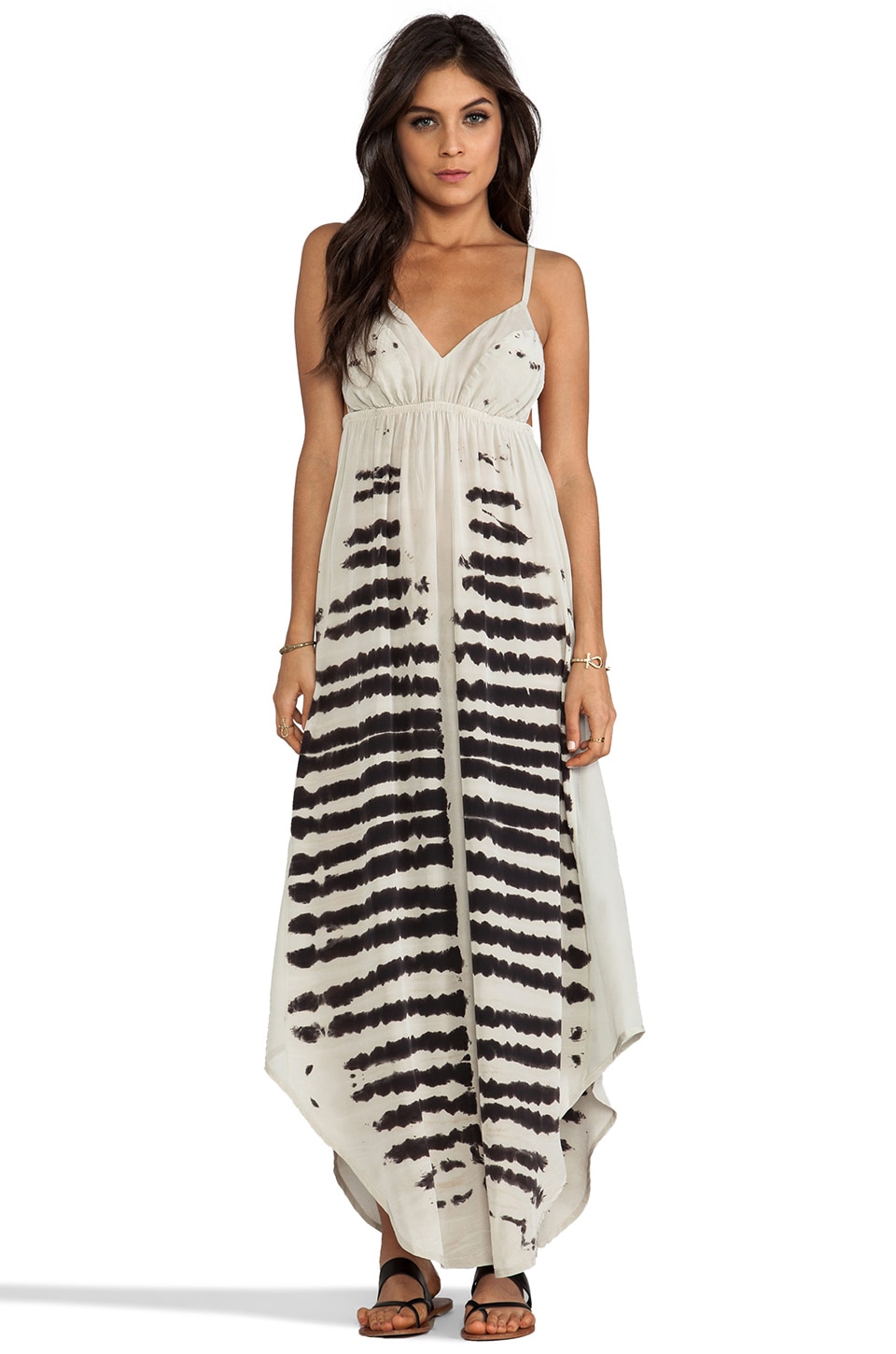 Gypsy 05 Mixed Silk Paneled Maxi Dress en Black | REVOLVE