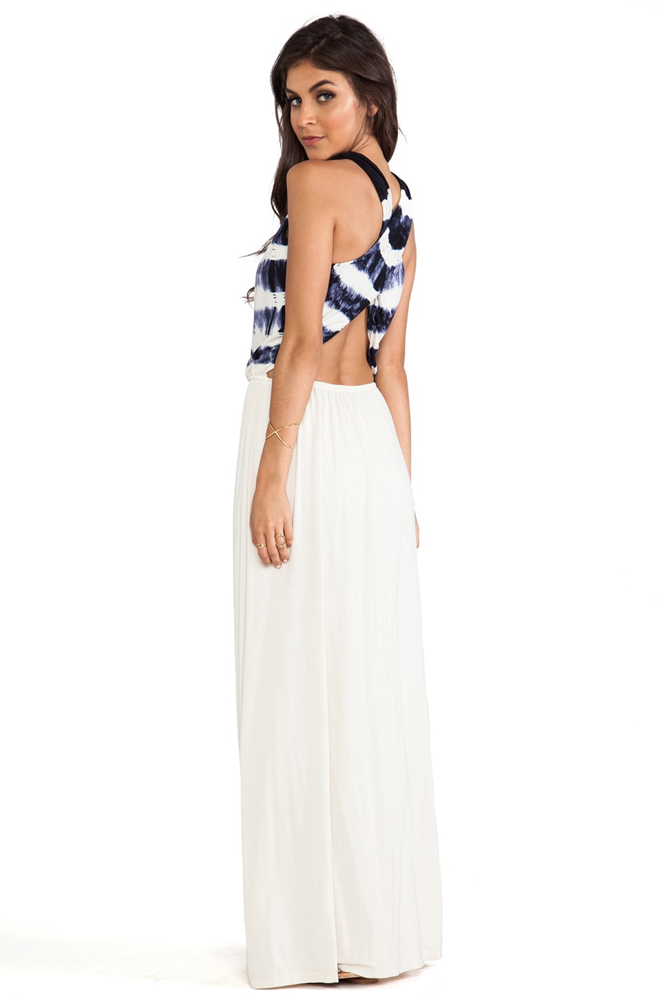 Gypsy 05 Cross Back Maxi Dress in Bone & Black | REVOLVE