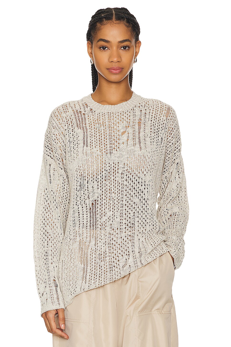 H2OFagerholt H2O Fagerholt Nutto Crewneck Top in Creamy Grey | REVOLVE