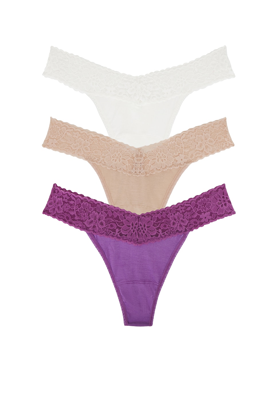 Hanky Panky 3 Original Rise Thongs in Chatsworth House, & Berry Pie Purple | REVOLVE