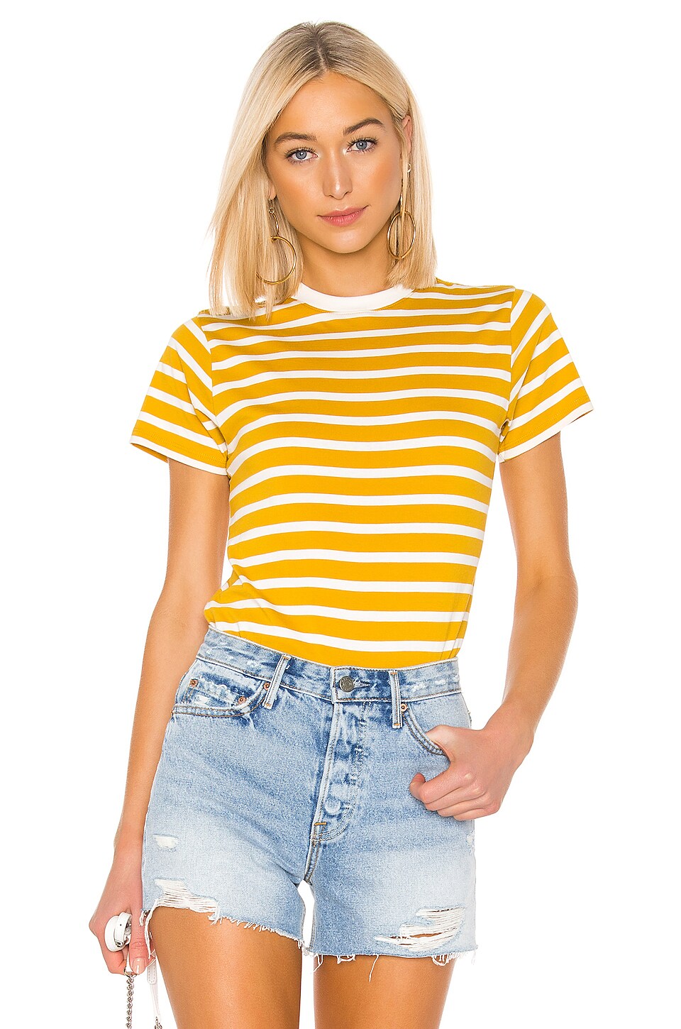 x karla The Stripe Crew in Mustard & Off White | REVOLVE