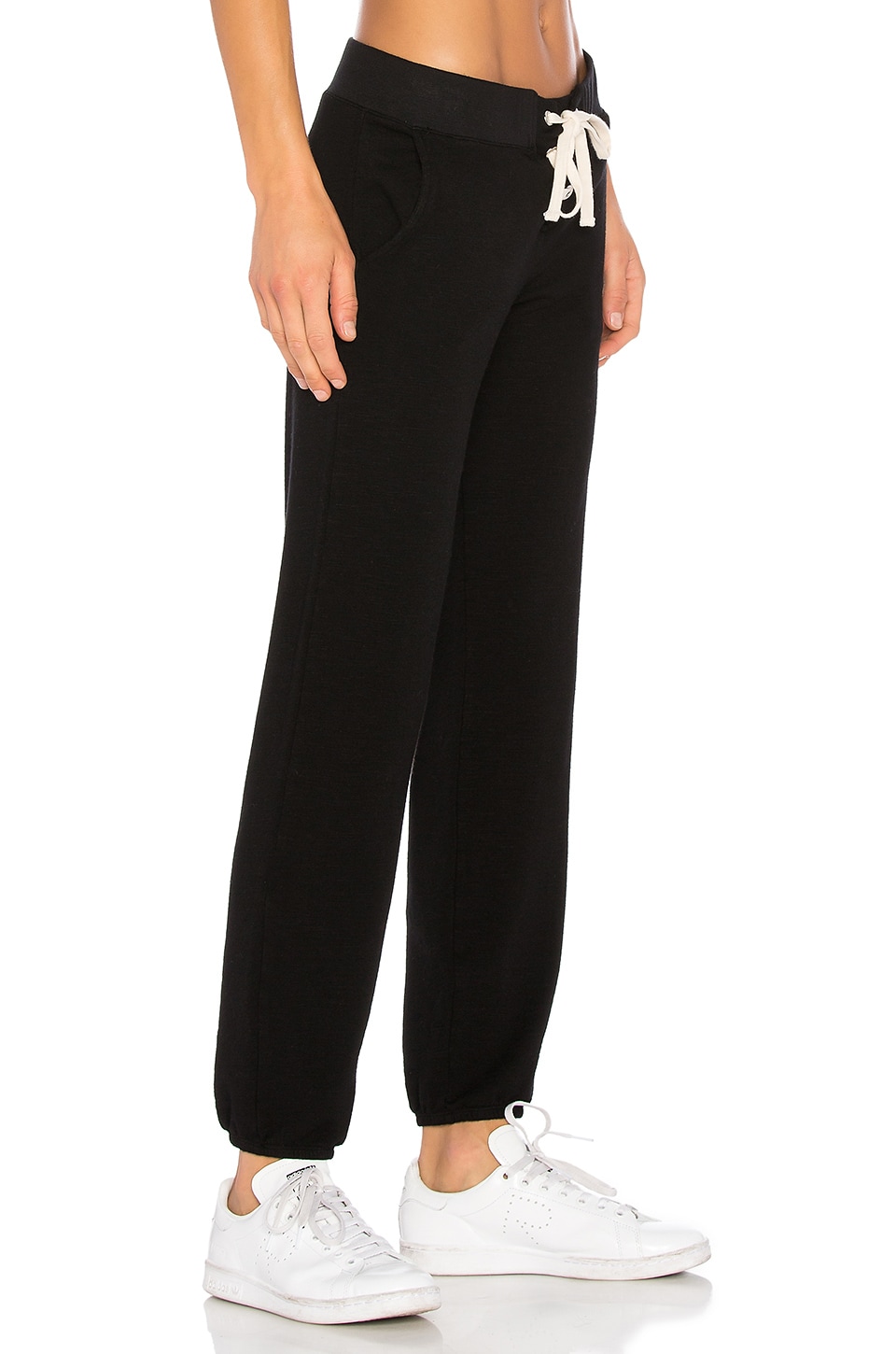 MONROW Supersoft Lace Up Sweats in Black | REVOLVE